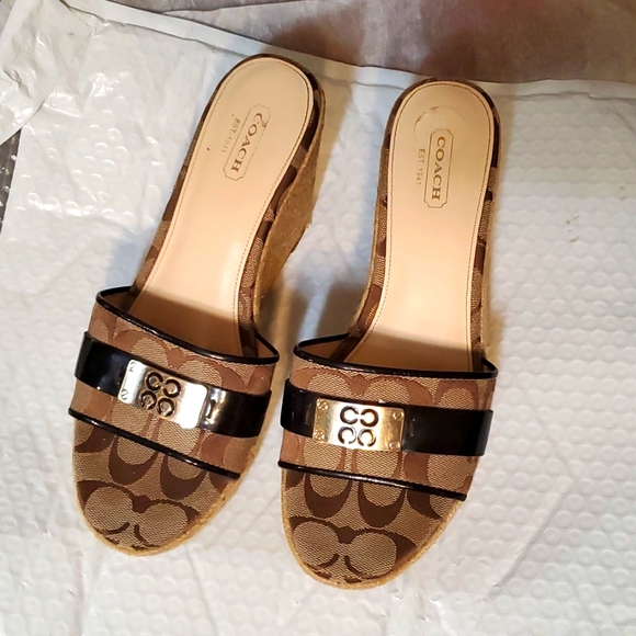 Coach | Shoes | Coach Christie Wedge Slippers | Poshmark